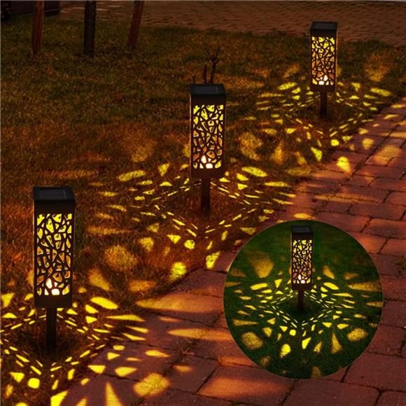 Accents | 6 Pack Solar Hollow Square Shaped Lights Solar Pathway ...
